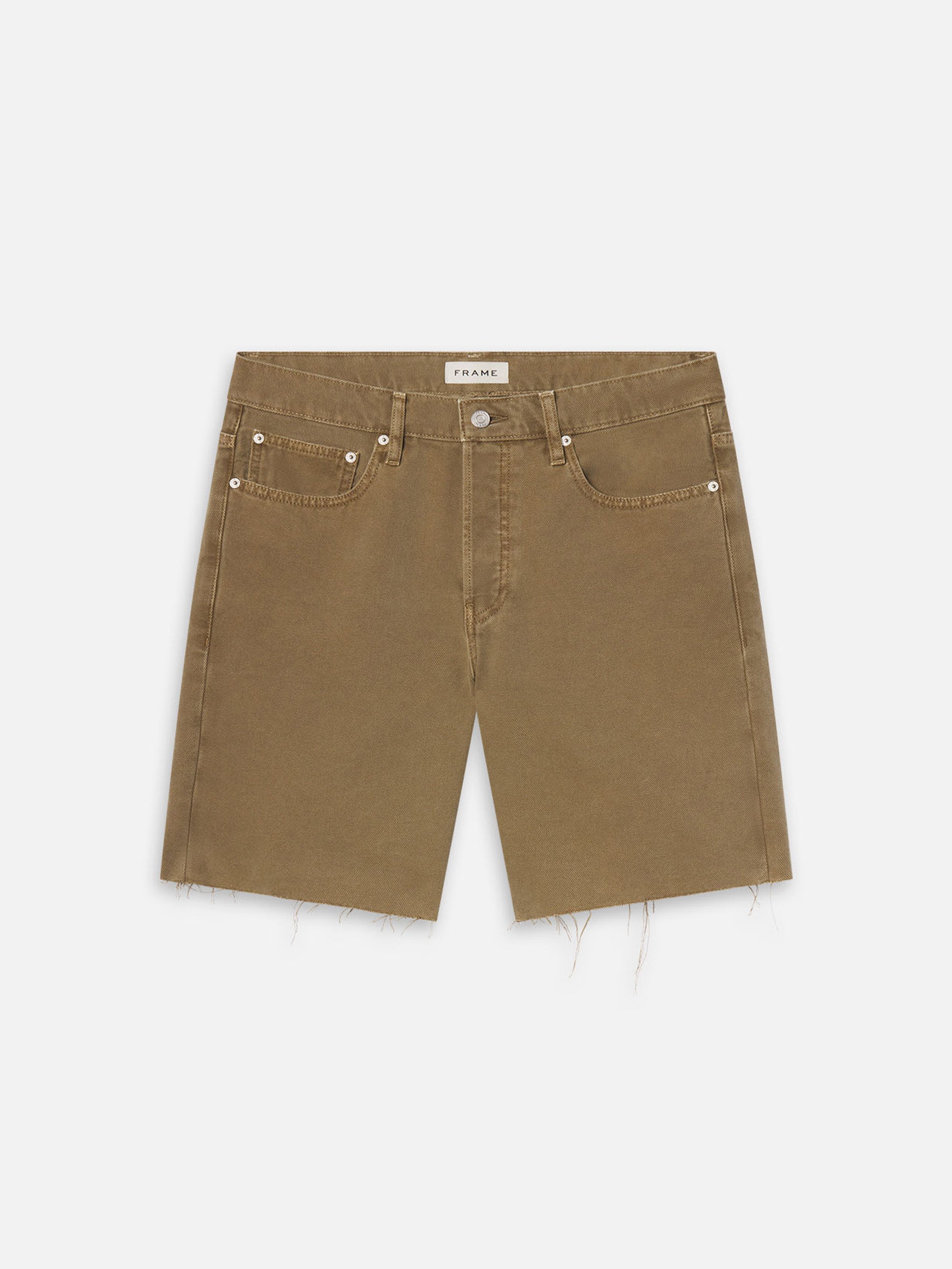 RELAXED SHORT RAW HEM LIGHT BROWN