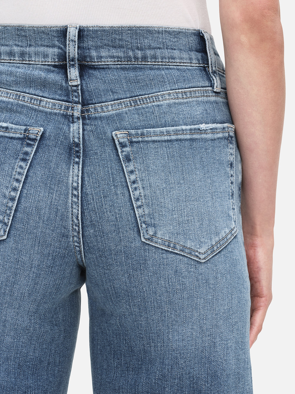 LE PALAZZO CROP RAW FRAY DAPHNE BLUE – FRAME