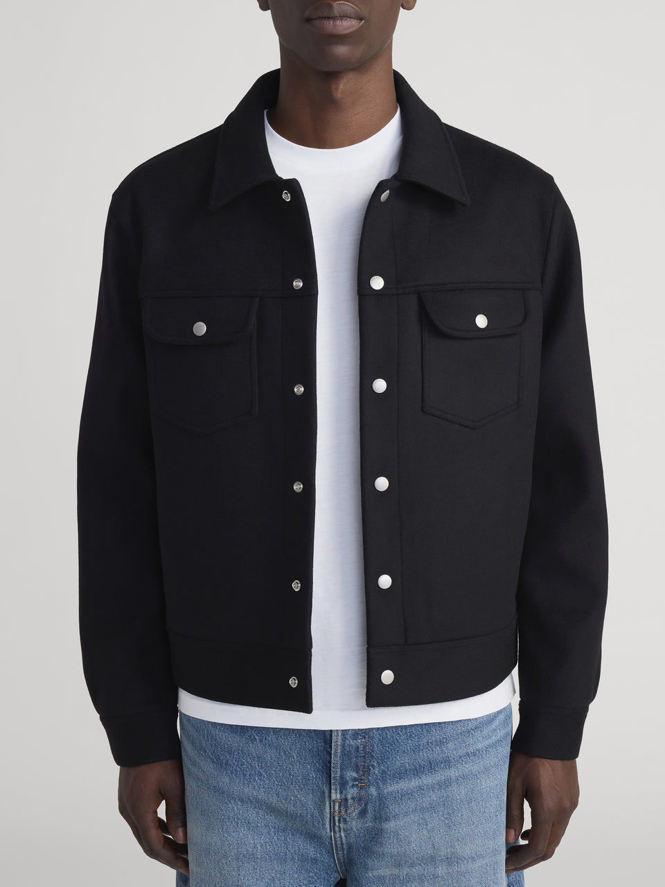 WOOL TRUCKER JACKET BLACK