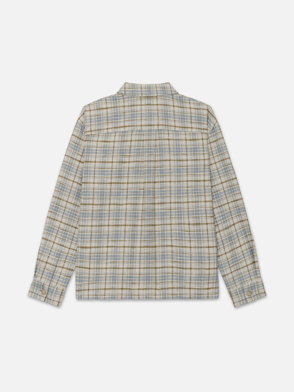 RELAXED PLAID SHIRT JACKET LIGHT BLUE PLAID – FRAME