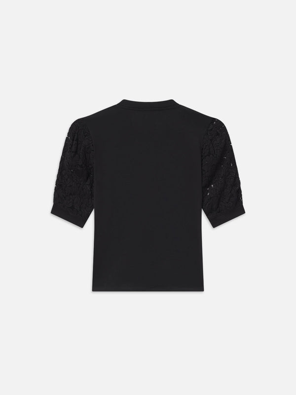 LACE SLEEVE FRANKIE TEE BLACK – FRAME