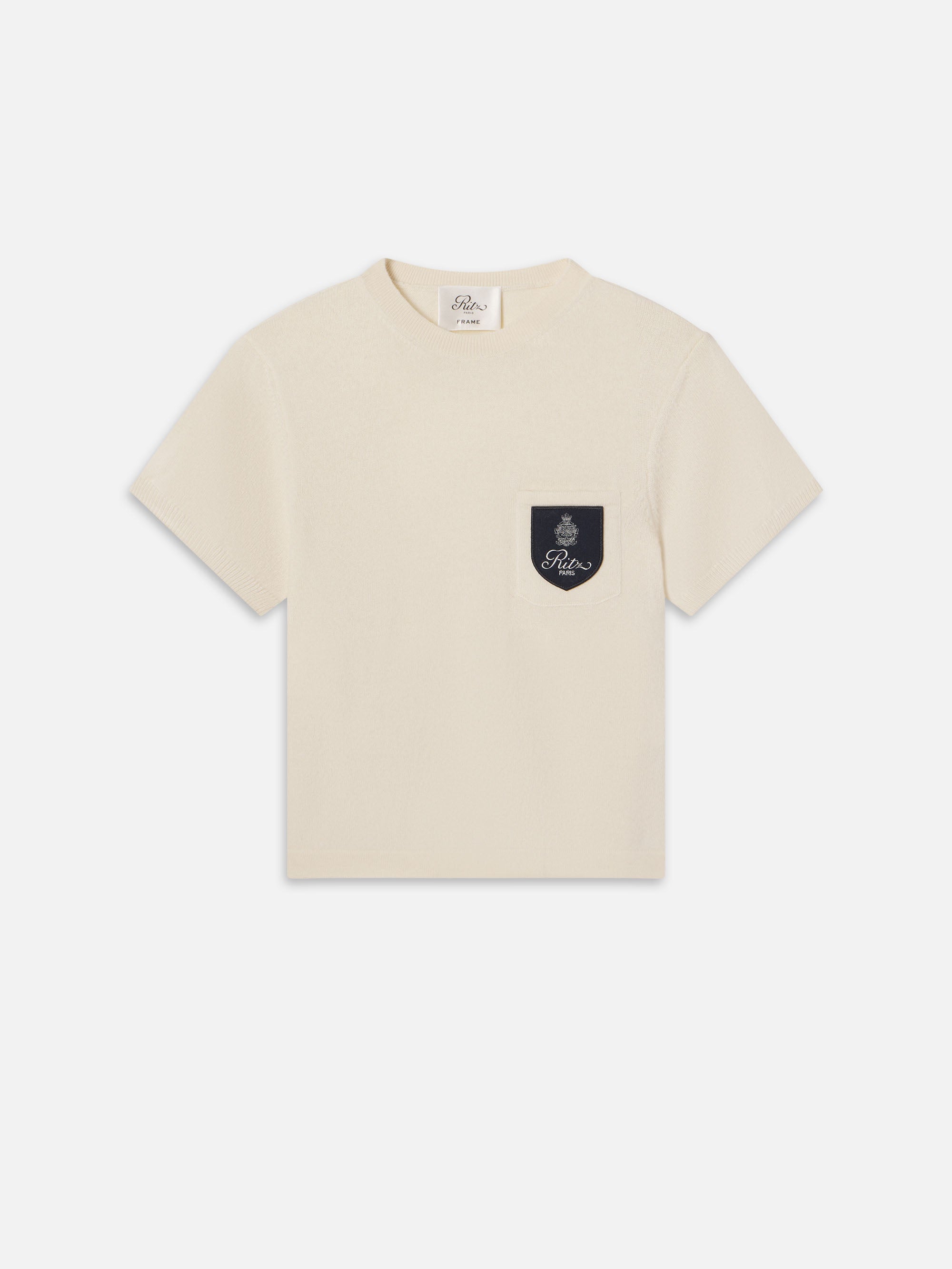 RITZ CREST CASHMERE TEE CREAM