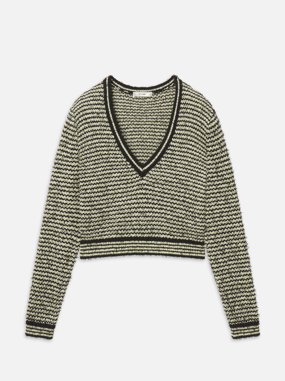 The Eyelash V Sweater -- Soft Lime