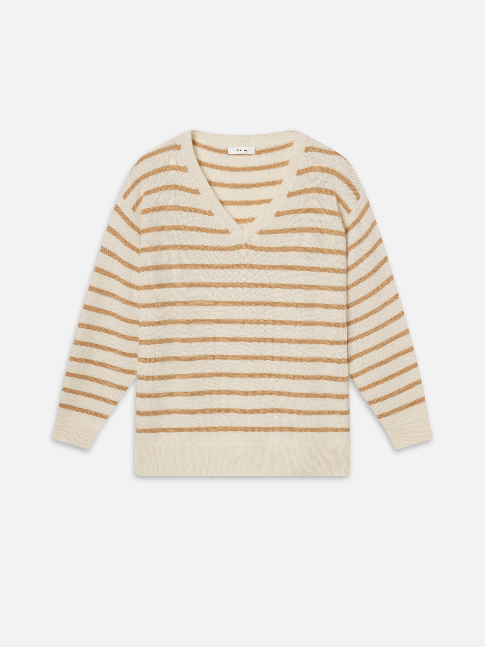 THE CASHMERE V NECK CREAM MULTI