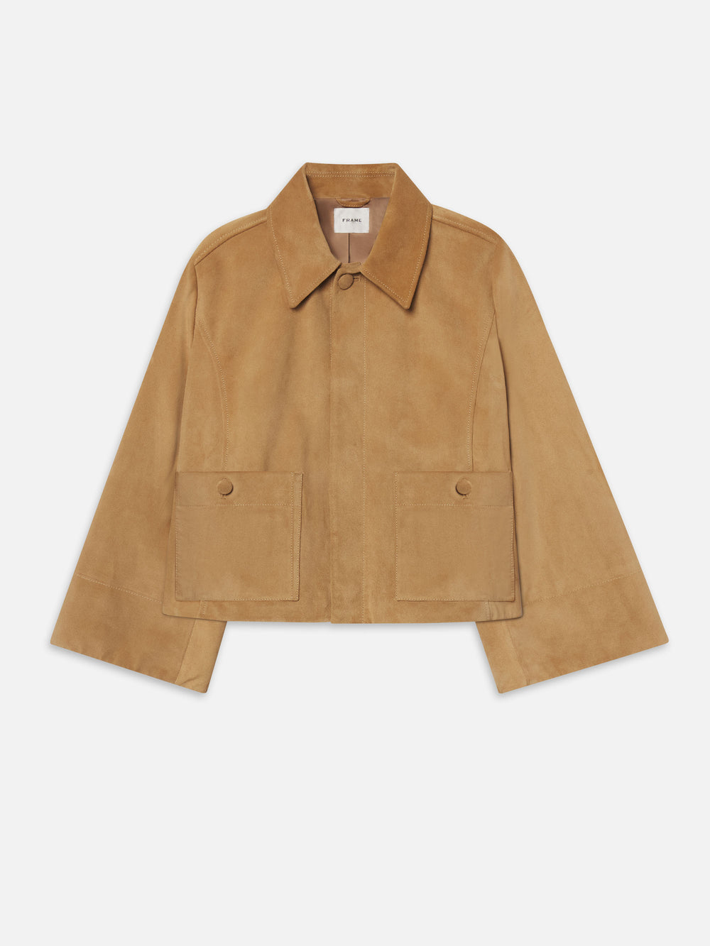 THE MINI SUEDE SWING JACKET LIGHT CAMEL
